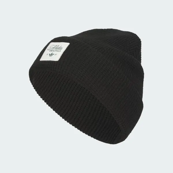 Adidas Waffle Knit Beanie - Black / Off White / Aurora Ivy