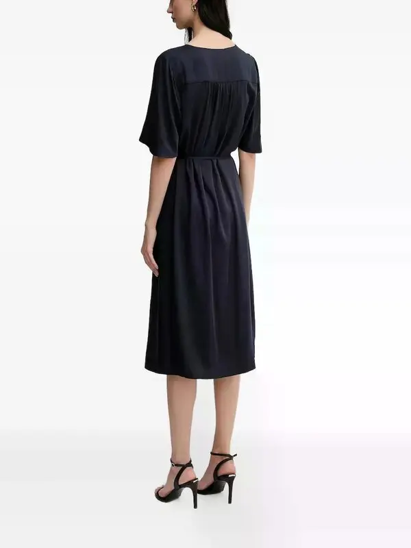Gant V-neck Tie-waist Midi Dress - Blue