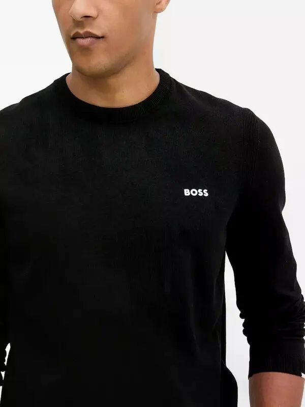 BOSS Crew-neck Sweater With Logo Detail