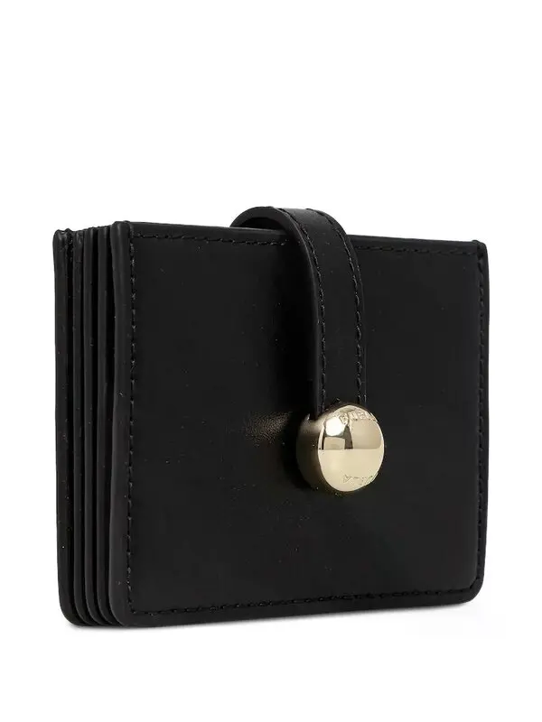 Furla Small Sfera Leather Button Card Holder - Black