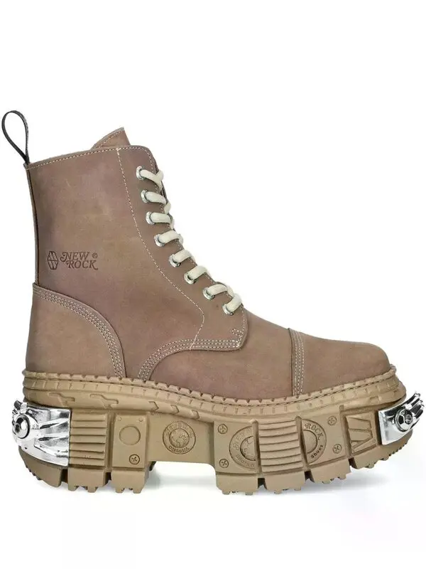 NEW ROCK 100mm Lace-up Platform Boots