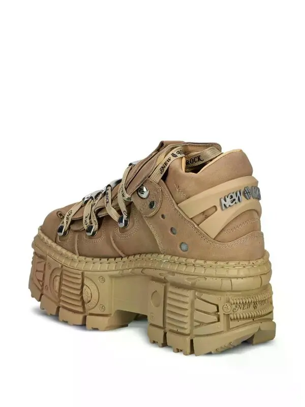 NEW ROCK Platform Lace-up Sneakers - Neutrals