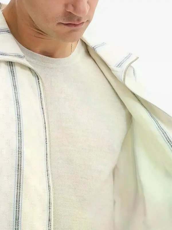 LES DEUX Striped Zip-up Jacket