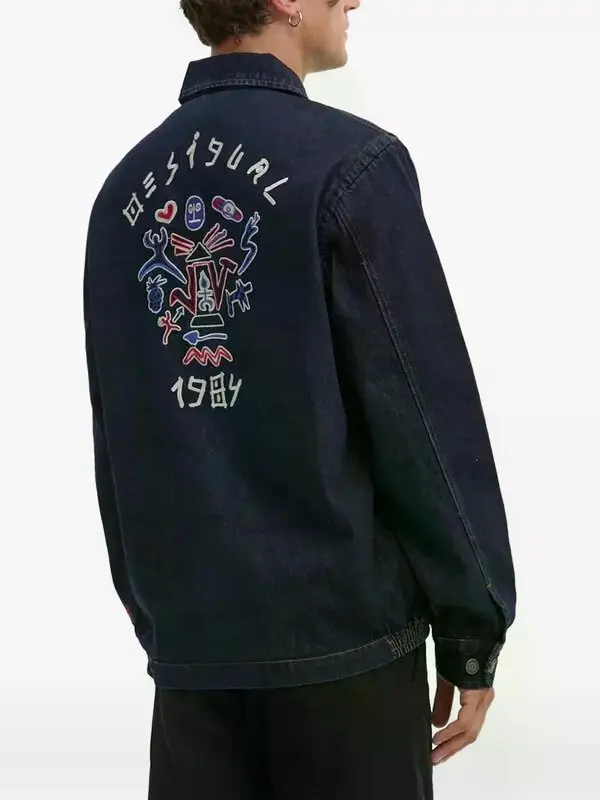 Desigual Logo-embroidered Denim Jacket