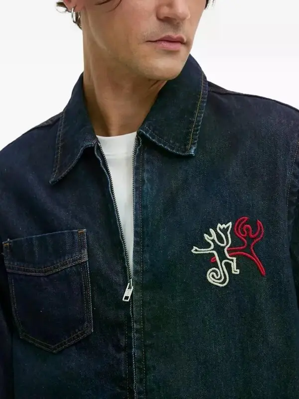 Desigual Logo-embroidered Denim Jacket