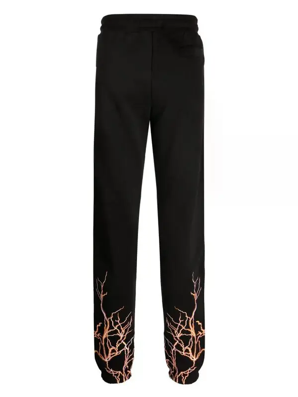 PHOBIA Lightning-embroidered Cotton Track Pants
