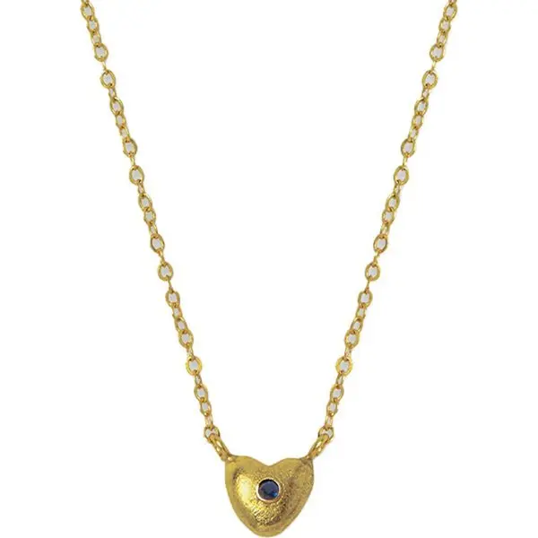OTTOMAN HANDS Marina Heart Pendant Necklace - Brass