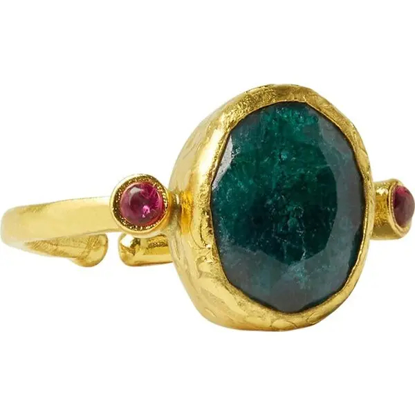 OTTOMAN HANDS Lucia Cocktail Ring With And Cubic Zirconia - Emerald