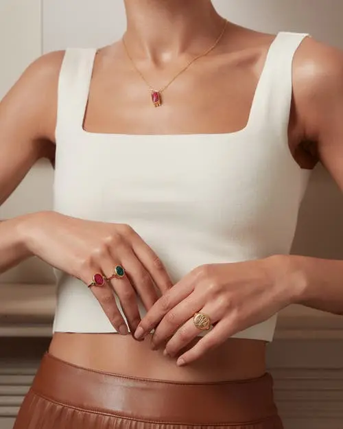OTTOMAN HANDS Lucia Cocktail Ring - Red
