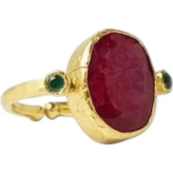 OTTOMAN HANDS Lucia Cocktail Ring With And Cubic Zirconia - Red