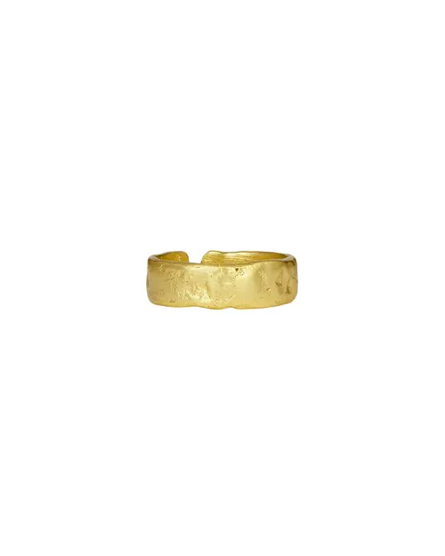 OTTOMAN HANDS Dela Textured Band Ring - Brass
