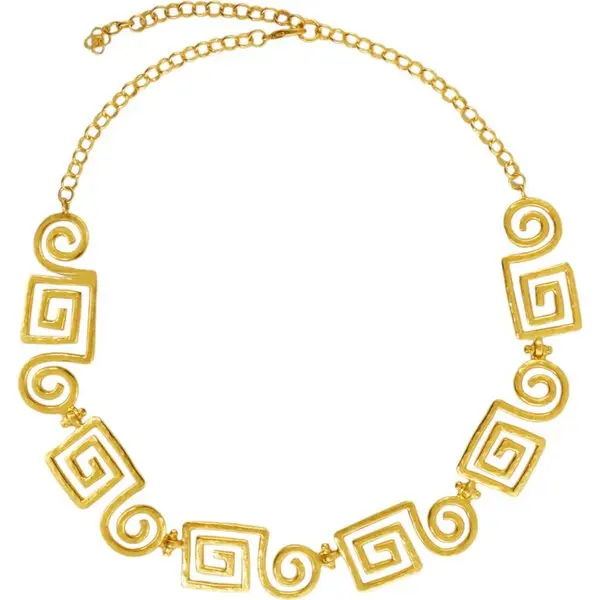 OTTOMAN HANDS Geometric Spiral Necklace - Brass