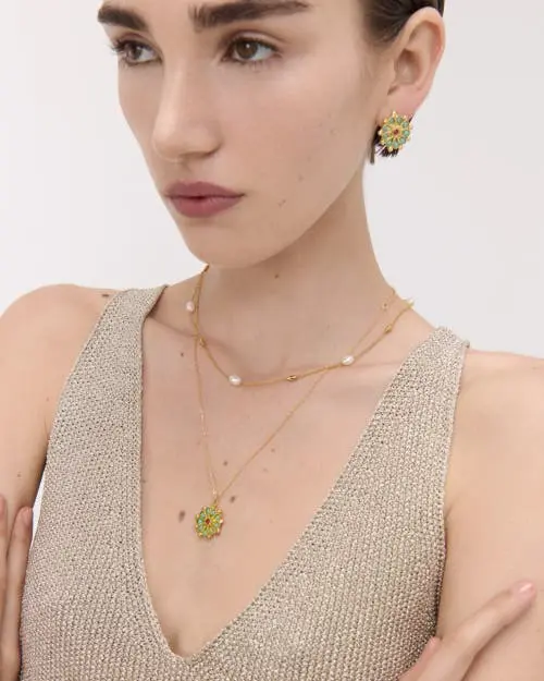 OTTOMAN HANDS Beaded Pendant Necklace