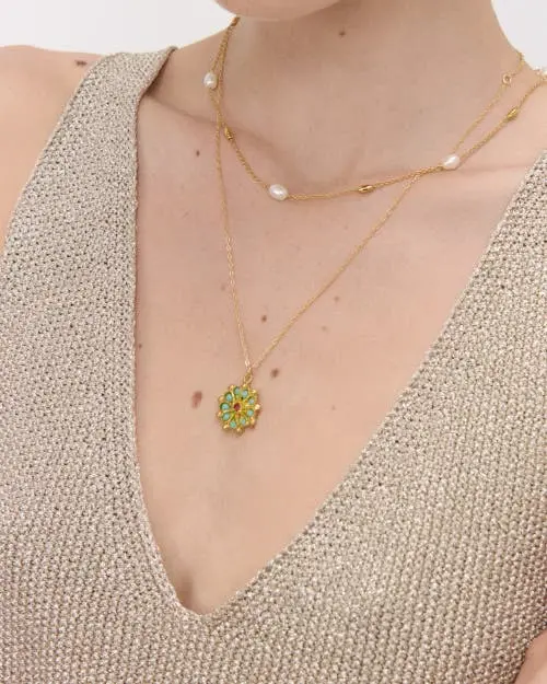 OTTOMAN HANDS Beaded Pendant Necklace
