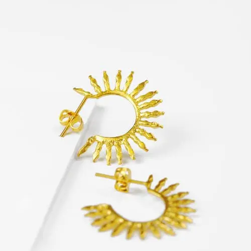 OTTOMAN HANDS Aylin Hoop Earrings - Brass