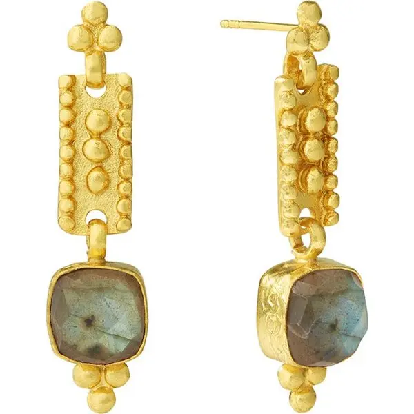 OTTOMAN HANDS Shahrzad Labradorite Drop Earrings - Brass