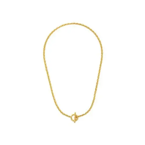 OTTOMAN HANDS Thea Snake Chain Necklace With T-bar - Brass
