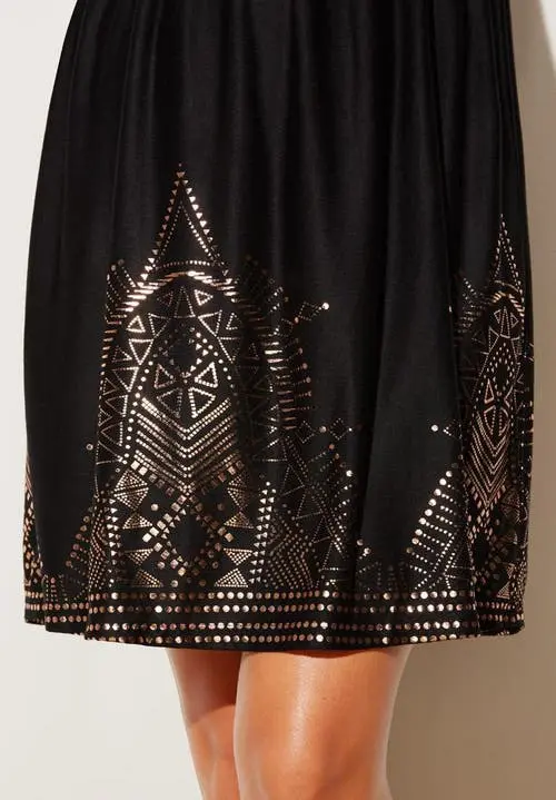 SWIMSUITS FOR ALL Kate V Neck Cover Up Dress - Midnight
