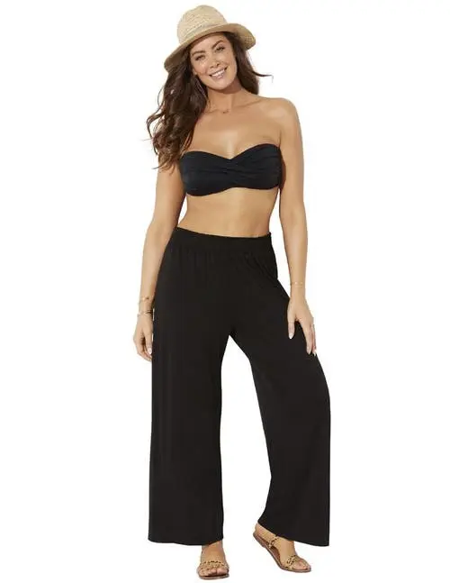 SWIMSUITS FOR ALL Dena Beach Pant Cover Up - Black