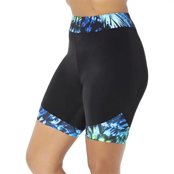 SWIMSUITS FOR ALL Printed Swim Bike Short - Green Palm