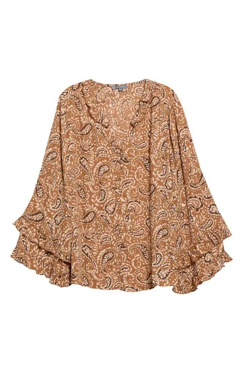 Wit & Wisdom Leopard Print Ruffle Blouse