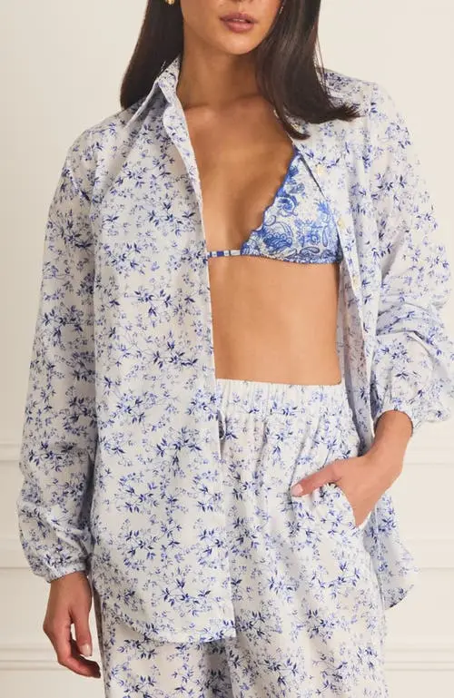 AQUA BLU AUSTRALIA Relaxed Fit Odilia Beach Shirt - Blue