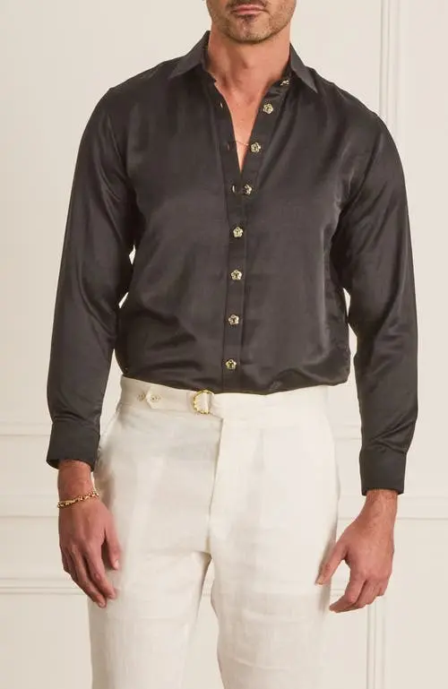 AQUA BLU AUSTRALIA Relaxed Fit Blake Shirt - Black
