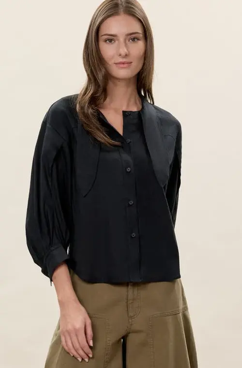 Rebecca Taylor Stretch Linen Top