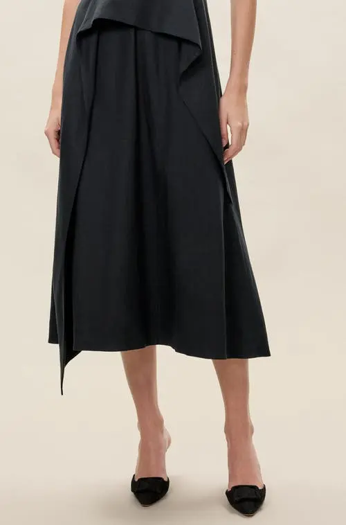 Rebecca Taylor Stretch Linen Tea Length Dress