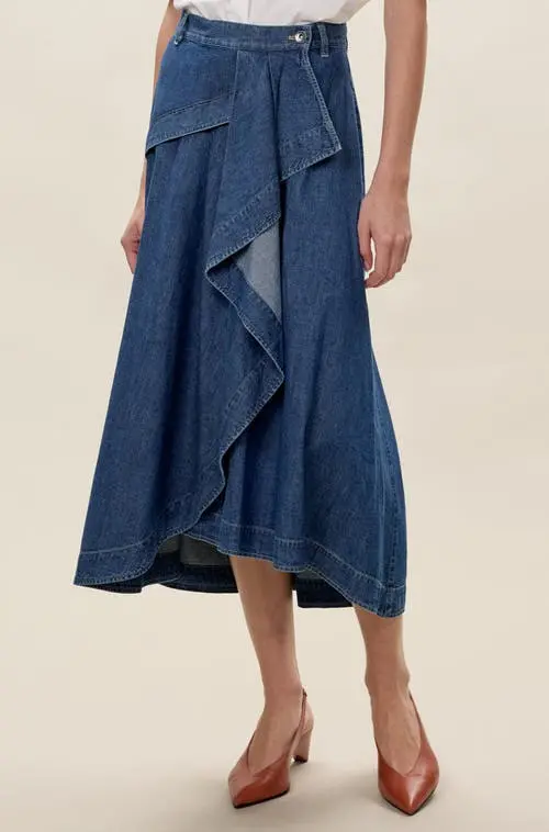 Rebecca Taylor Edith Denim Wrap Skirt