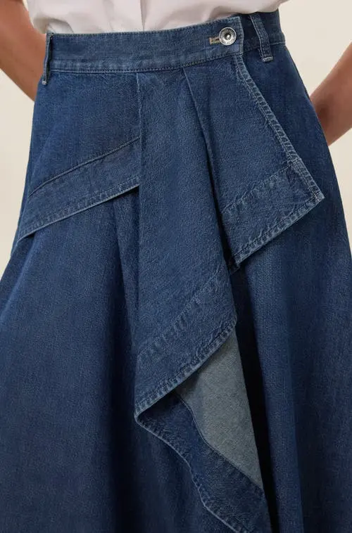 Rebecca Taylor Edith Denim Wrap Skirt