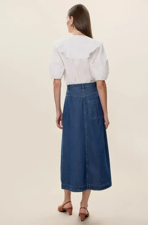 Rebecca Taylor Edith Denim Wrap Skirt
