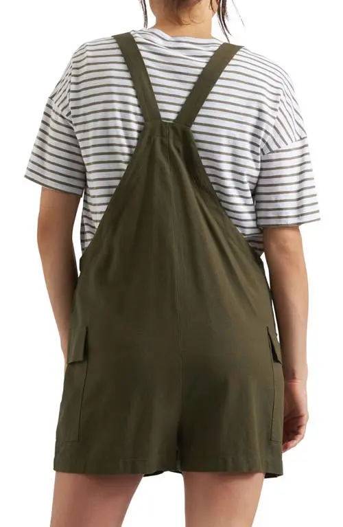 RIPE MATERNITY Terry Linen Playsuit - Olive