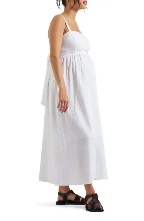 RIPE MATERNITY Simone Tie Back Linen Dress