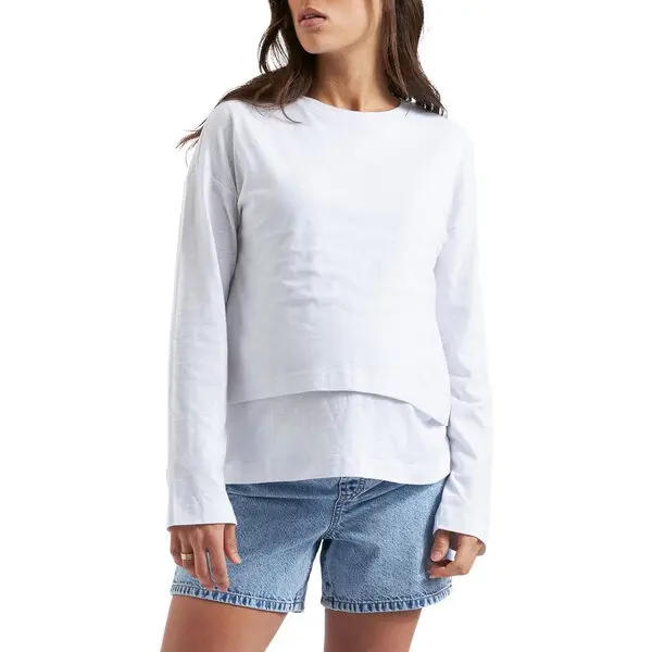 RIPE MATERNITY Long Sleeve Nursing Top - White