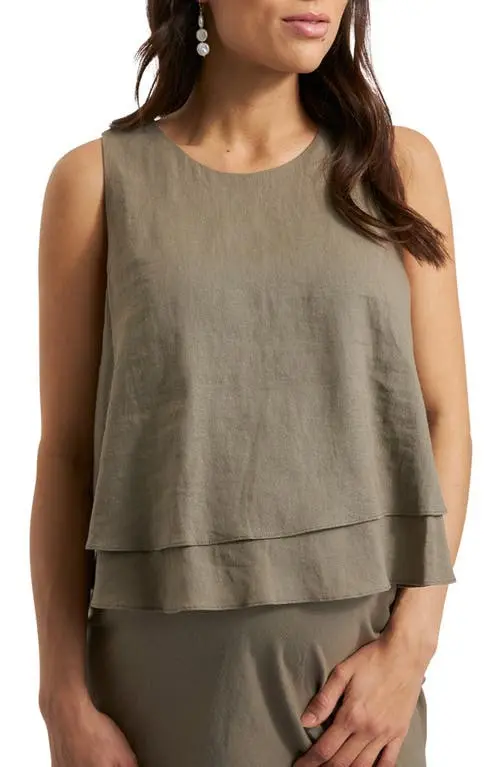RIPE MATERNITY Peyton Linen Nursing Top - Olive