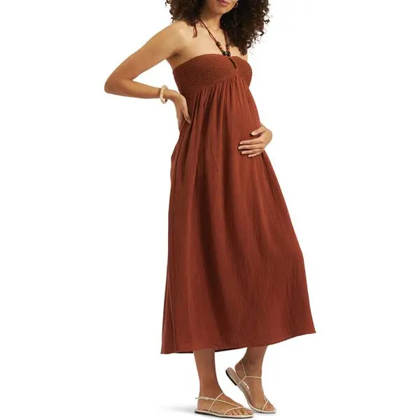 RIPE MATERNITY Evie Crochet Dress - Amber