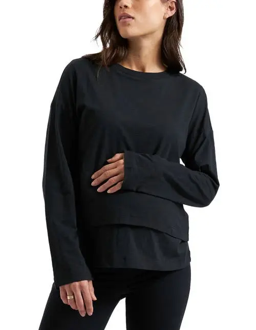 RIPE MATERNITY Long Sleeve Nursing Top - Black