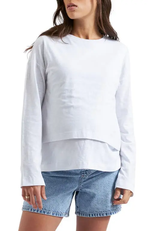 RIPE MATERNITY Long Sleeve Nursing Top - White