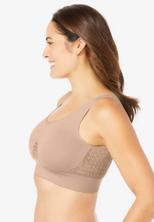 SECRET SOLUTIONS Wireless Cooling Seamless Bra - Purple Mauve
