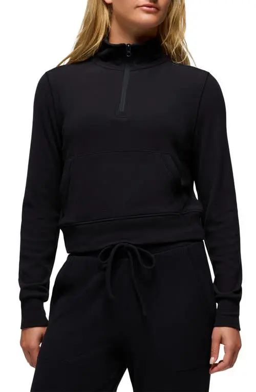 Prana Willow West Crop Half-zip Sweatshirt - Black