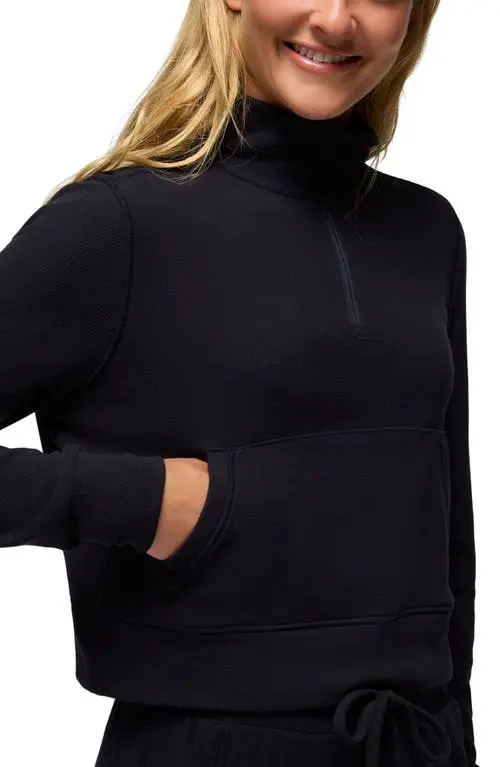 Prana Willow West Crop Half-zip Sweatshirt - Black