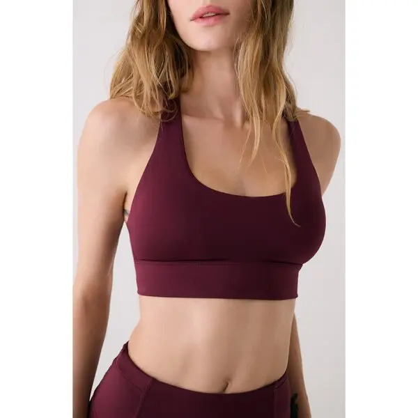 LOLE Action Strappy Sports Bra - Dark Cherry