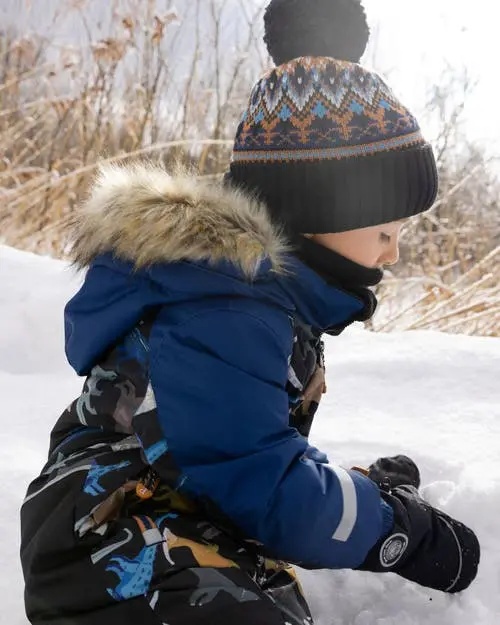 DEUX PAR DEUX Lined Knit Beanie With Pompom - Taupe And Navy