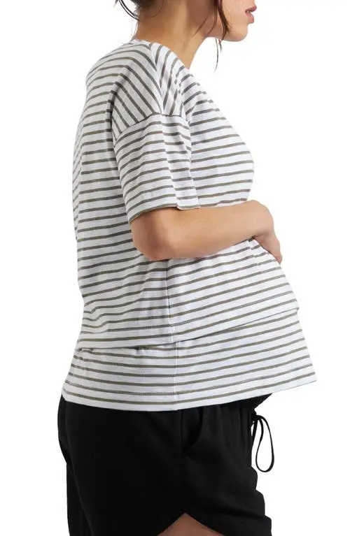 RIPE MATERNITY Claudette Nursing Tee - White/ink
