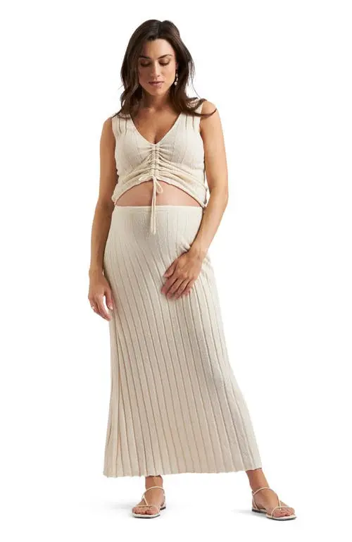 RIPE MATERNITY Misha Rib Knit Tank - Stone