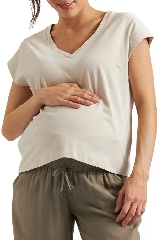 RIPE MATERNITY Marly Zip Nursing Tee - Stone