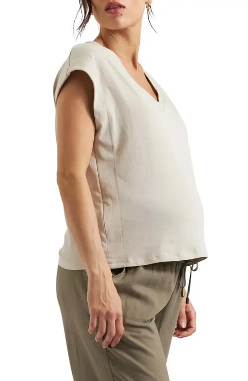 RIPE MATERNITY Marly Zip Nursing Tee - Stone