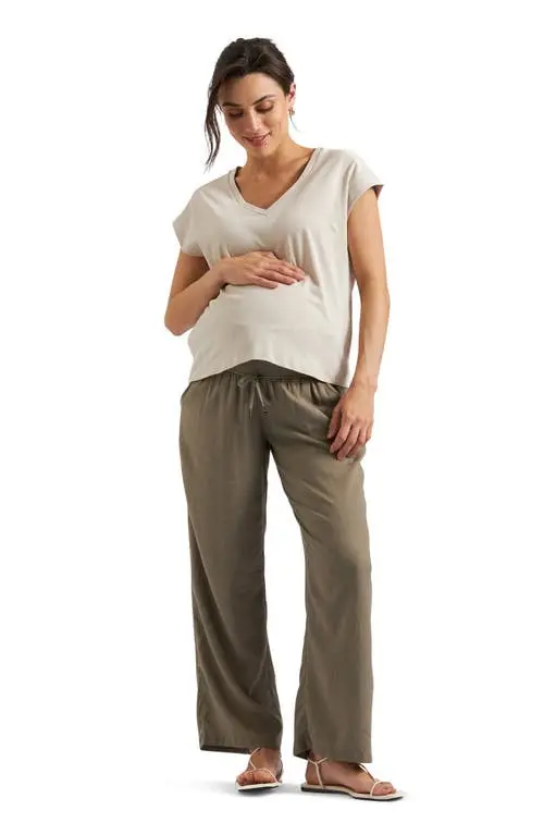 RIPE MATERNITY Marly Zip Nursing Tee - Stone