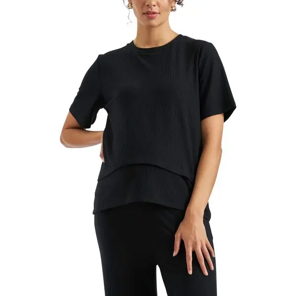 RIPE MATERNITY Rib Nursing Top - Black